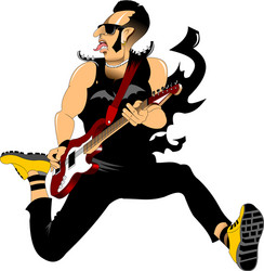 Rocker guitarist solo Royalty Free Vector Image