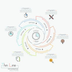Circular infographic design template with 6 Vector Image