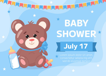 Baby shower invitation background template Vector Image