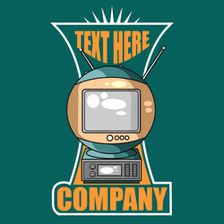 Cartoon theme television design for logo label Vector Image
