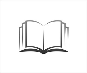 Creative black open book logo design Royalty Free Vector