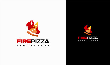 Fire pizza logo designs concept hot pizza logo Vector Image