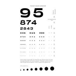 Rosenbaum pocket vision screener eye test chart Vector Image