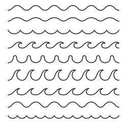 Seamless wave pattern set template Royalty Free Vector Image