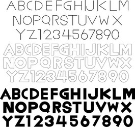 Set of alphabet fonts and numbers Royalty Free Vector Image