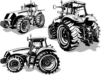 Isolated tractor side front top view Royalty Free Vector