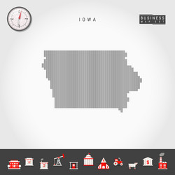 Square dots pattern map of iowa dotted pixel Vector Image