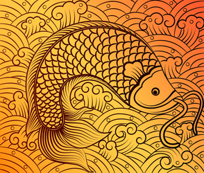 Chinese fish Royalty Free Vector Image - VectorStock