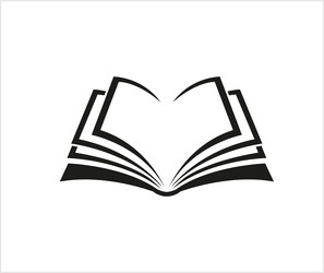 Creative black open book logo design Royalty Free Vector