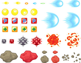 Miscellaneous items game sprites Royalty Free Vector Image