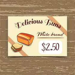 Price tag design whole grain bread Royalty Free Vector Image