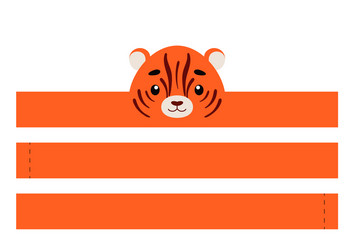 Printable elephant paper crown party headband die Vector Image