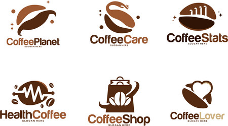 Online coffee logo designs concept coffee cup Vector Image