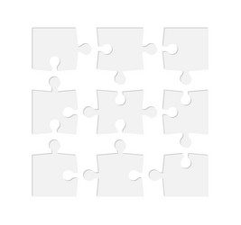 Set jigsaw puzzle templates many pieces Royalty Free Vector