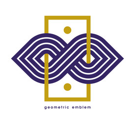 Abstract geometric infinity shaped logo isolated Vector Image
