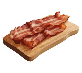 Meat food on rustic wooden plate Royalty Free Vector Image