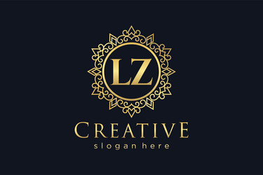 Lz initial letter luxury calligraphic feminine Vector Image