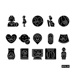 Pregnant and maternity icons set Royalty Free Vector Image