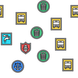 Public service signs seamless pattern Royalty Free Vector