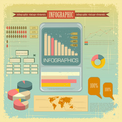 Retro set of infographic elements Royalty Free Vector Image