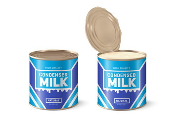 Condensed milk can 3d Royalty Free Vector Image