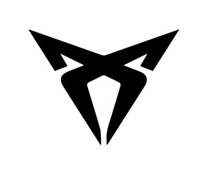 Cupra logo brand car symbol with name white design