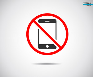 No cell phone mobile prohibited logo Royalty Free Vector