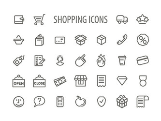 Grocery types icon set Royalty Free Vector Image