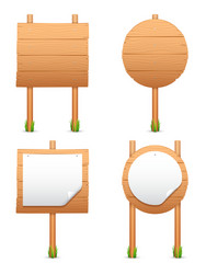 Wooden signboard Royalty Free Vector Image - VectorStock