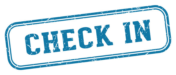 Check in rectangular sign stamp Royalty Free Vector Image