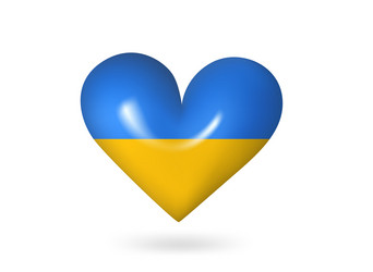 Heart with ukraine flag colour support Royalty Free Vector