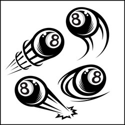Pool 8 ball billiard wing crown boom Royalty Free Vector