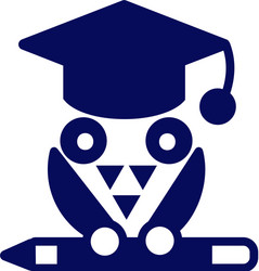 Education symbol icon- owl bird with Royalty Free Vector