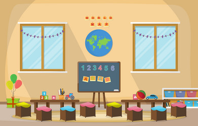 School classroom interior room blackboard Vector Image