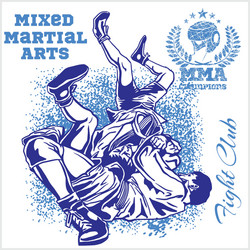 Match two fighters of martial mixed arts Vector Image