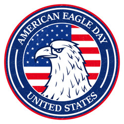 National american eagle day badge with Royalty Free Vector