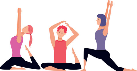 People yoga poses Royalty Free Vector Image - VectorStock