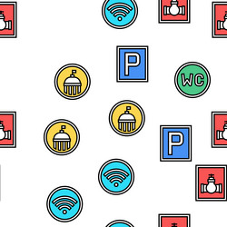 Public service signs seamless pattern Royalty Free Vector