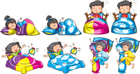Cartoon Child Get Up Wake Vector Images (59)