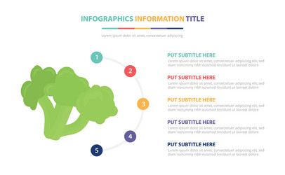 Red onion infographic template concept with five Vector Image