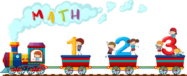 Preschool kids with train numbers Royalty Free Vector Image