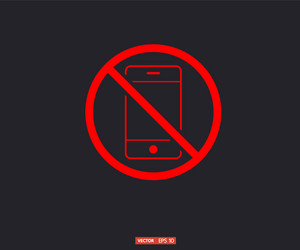 No cell phone mobile prohibited logo Royalty Free Vector