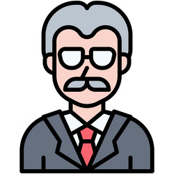 School principal flat cartoon character Royalty Free Vector