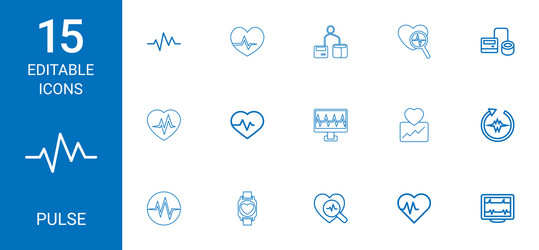 Pulse icons Royalty Free Vector Image - VectorStock