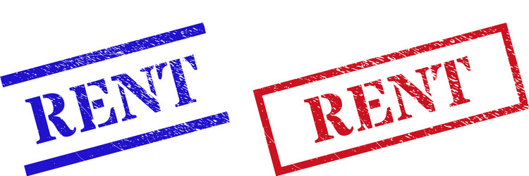 No renting textured rubber stamp seals Royalty Free Vector