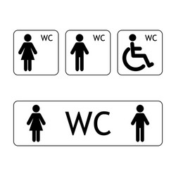 Wc sign icon toilet symbol washroom Royalty Free Vector