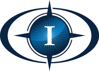 Letter i initial lettermark outline continuous Vector Image