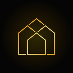 Gold houses icon Royalty Free Vector Image - VectorStock