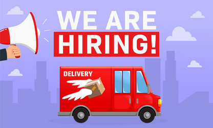 We are hiring driver poster recruitment Royalty Free Vector