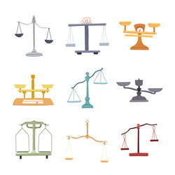 Equal balance scale cartoon Royalty Free Vector Image